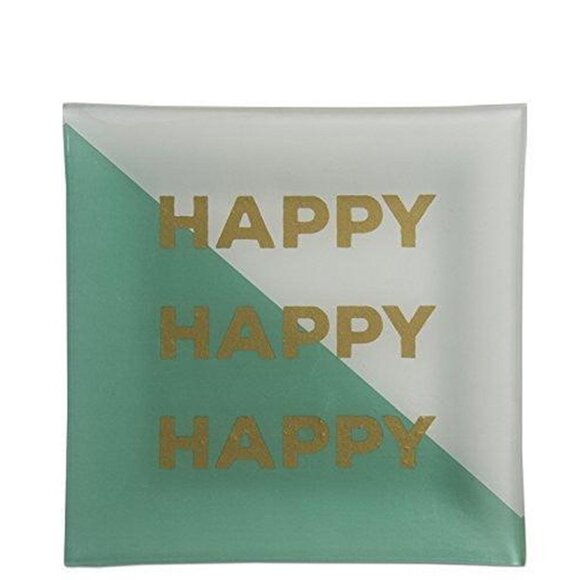 Tag | Dining | Happy Happy Happy Glass Plate | Poshmark